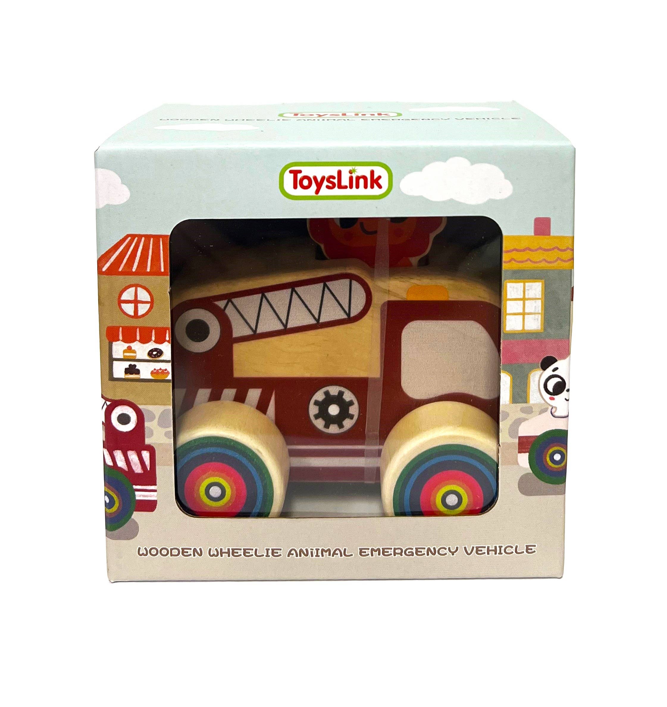 ToysLink - Wooden Mini Wheelie Emergency Vehicles with Animals ...